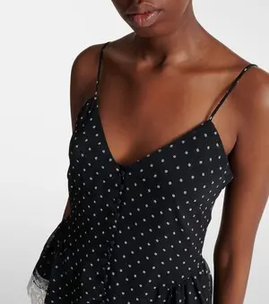 ROTATE BY BIRGER CHRISTENSEN Lace-trimmed Polka-dot Camisole