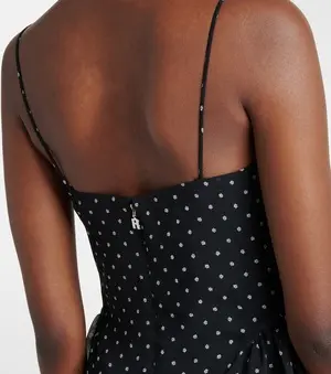 ROTATE BY BIRGER CHRISTENSEN Lace-trimmed Polka-dot Camisole