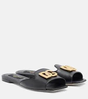 Dolce & Gabbana Dg Leather Mules - Black