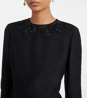 Valentino Garavani Crepe Couture Embellished Minidress