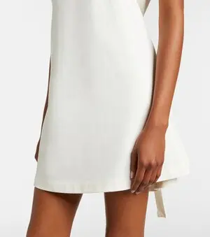 Miu Miu Leather-trimmed Cotton Jersey Mini Dress