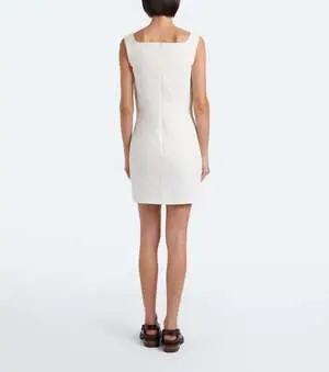Miu Miu Leather Trimmed Cotton Jersey Dress