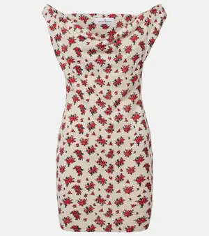 VIVIENNE WESTWOOD Anna Floral Cotton Jersey Mini Dress - White