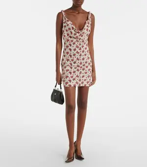 VIVIENNE WESTWOOD Anna Floral Cotton Jersey Mini Dress - White