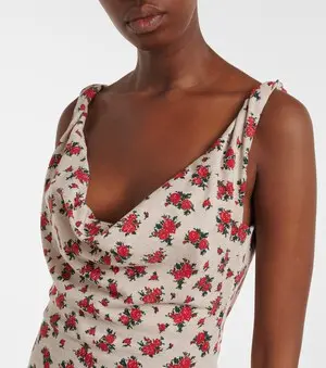VIVIENNE WESTWOOD Anna Floral Cotton Jersey Mini Dress - White