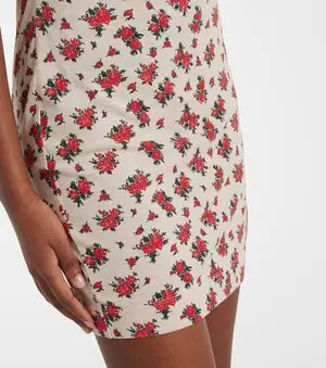 VIVIENNE WESTWOOD Anna Floral Cotton Jersey Mini Dress - White