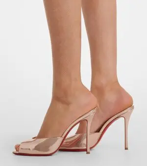 CHRISTIAN LOUBOUTIN Me Dolly Laminated Leather Mules