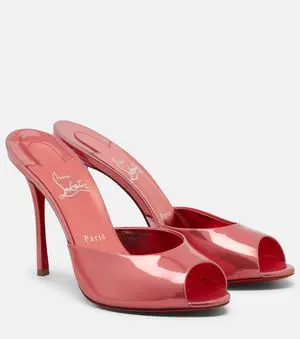 CHRISTIAN LOUBOUTIN Me Dolly Mules In Laminated Leather - Pink