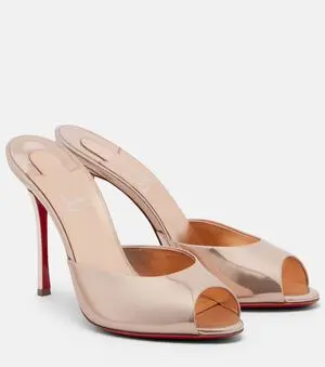 CHRISTIAN LOUBOUTIN Me Dolly Mules In Laminated Leather - Pink