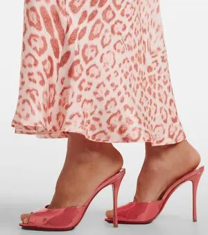 CHRISTIAN LOUBOUTIN Me Dolly Laminated Leather Mules - Pink