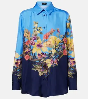 Etro Floral Silk Shirt - Blue