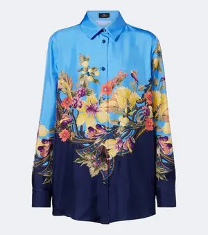 Etro Floral Silk Shirt - Blue