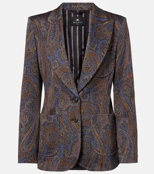 Etro Paisley Jacquard Blazer - Blue