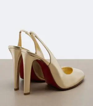 CHRISTIAN LOUBOUTIN Metallic Leather Slingback Pumps