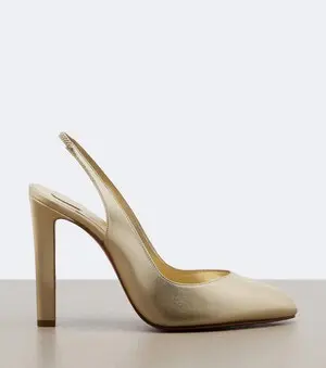 CHRISTIAN LOUBOUTIN Metallic Leather Slingback Pumps