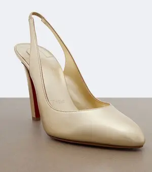 CHRISTIAN LOUBOUTIN Metallic Leather Slingback Pumps