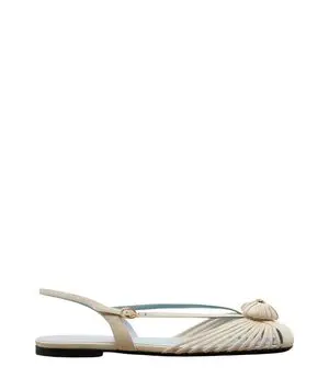 Valentino Garavani Leather Slingback Flats - White