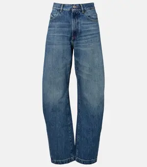 Attico Mid-rise Barrel-leg Jeans - Blue