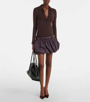 Attico Belted Polo Dress Dark