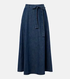 Valentino Garavani Chambray Midi Skirt - Blue