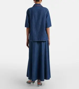 Valentino Garavani Chambray Midi Skirt
