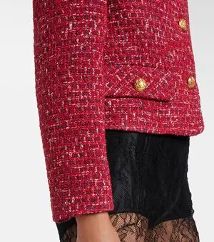 Valentino Garavani Textured Tweed Jacket With Gold Hardware
