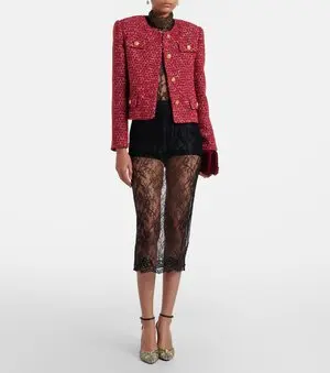 Valentino Garavani Glossy Tweed Jacket - Red