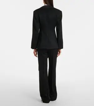Attico Virgin Wool Wide-leg Pants