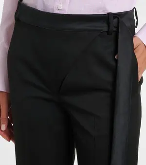 Attico Virgin Wool Wide-leg Pants