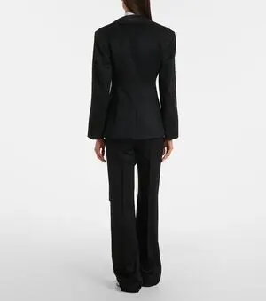 Attico Virgin Wool Wide-leg Pants