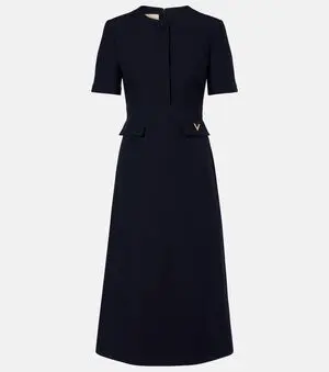 Valentino Garavani Crepe Couture Vgold Midi Dress - Blue