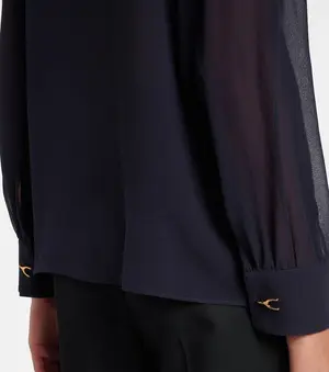 Alexander McQueen Wishbone Silk Crêpe De Chine Shirt