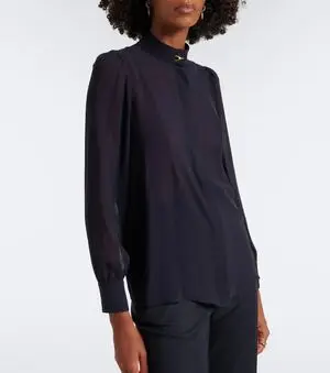 Alexander McQueen Wishbone Silk Crêpe De Chine Shirt