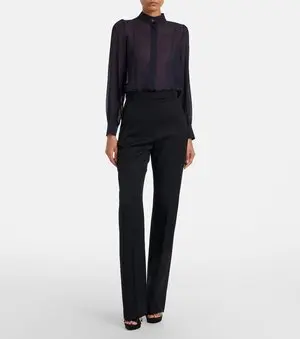 Alexander McQueen Wishbone Silk Crêpe De Chine Shirt