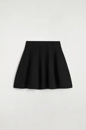 Cos Sculpted Paneled Jersey Mini Skirt - Black