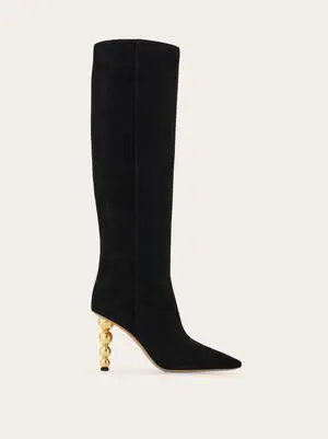 FERRAGAMO Spherical Heel Boot - Black