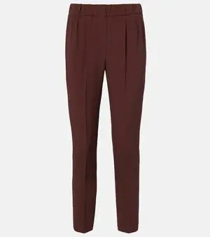 Brunello Cucinelli Crêpe Straight-leg Tailored Pants