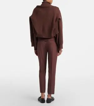 Brunello Cucinelli Crêpe Straight-leg Tailored Pants