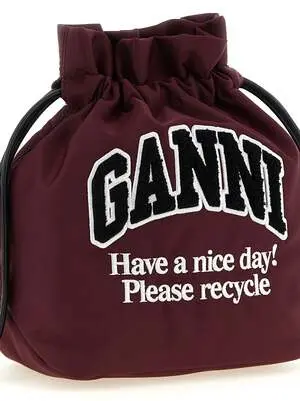 GANNI Embroidered Logo Pouch - Multicolor