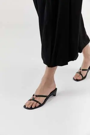 ST. AGNI Multi Strap Heel - Black