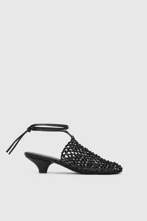 ST. AGNI Woven Mule Heel - Black