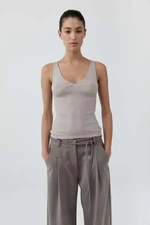 ST. AGNI Baby Wool Scoop Cami - Soft Ash