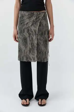 ST. AGNI Savannah Silk Wrap Skirt