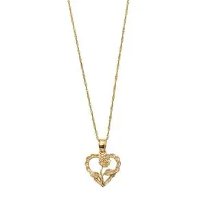 ÖUGIE The Rosette Heart Necklace - Gold