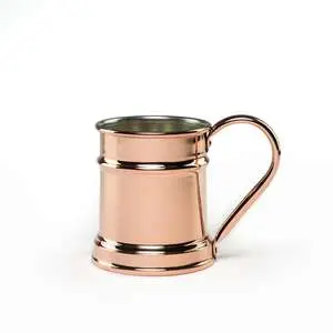 ANATOLIACRAFT Handcrafted Copper Beer Mug – Classic Tankard For Chilled Drinks & Barware Enthusiasts - Gold