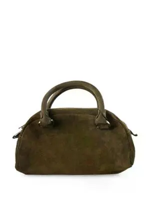 Guidi Suede Top-handle Clutch Bag