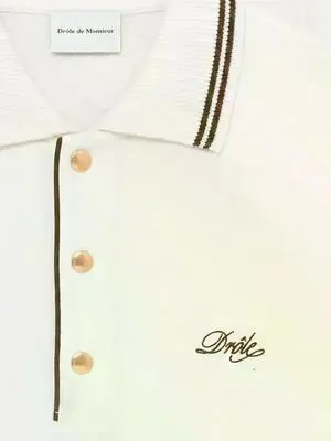 Drole De Monsieur Drôle Logo-embroidered Polo Shirt - Neutrals
