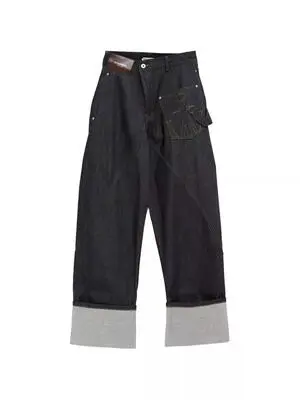 JW Anderson Turned-up Wide-leg Jeans - Blue