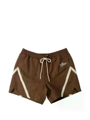CHERRY LA Logo Embroidered Shorts - Brown