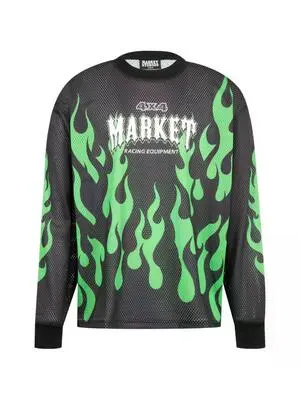 MARKET Toxic Flames Mesh T-shirt